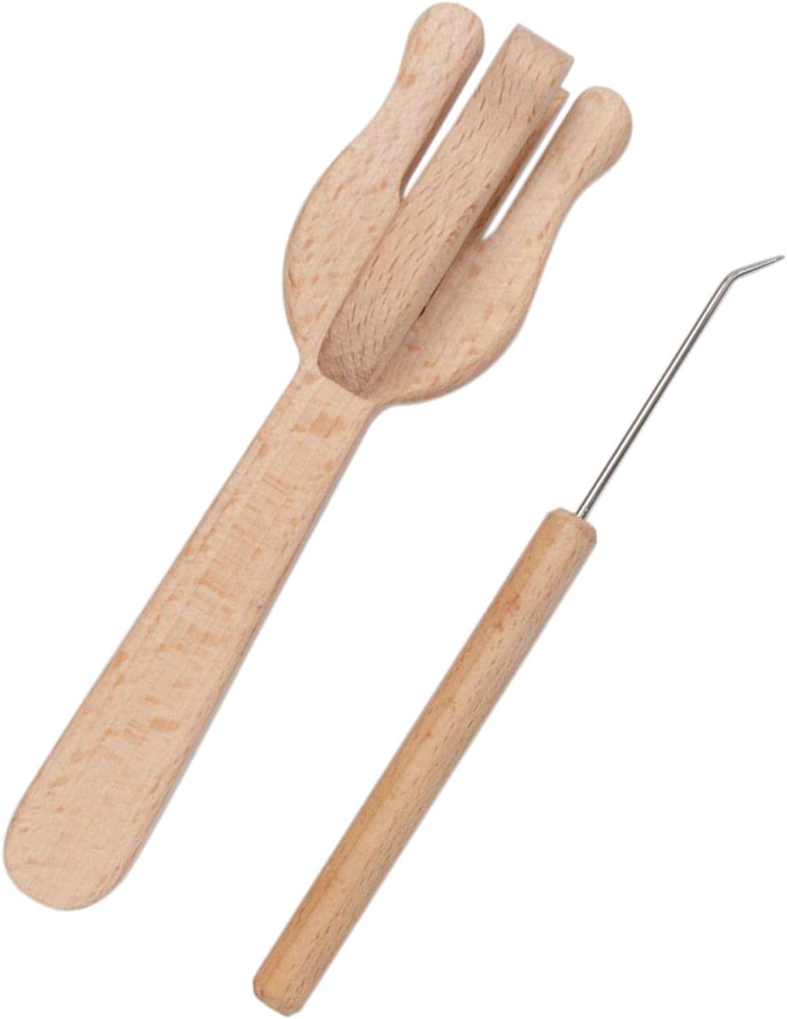 Amazon.com: Harilla 2-Piece Knitting Fork Set - Beechwood Lucet Forks ...