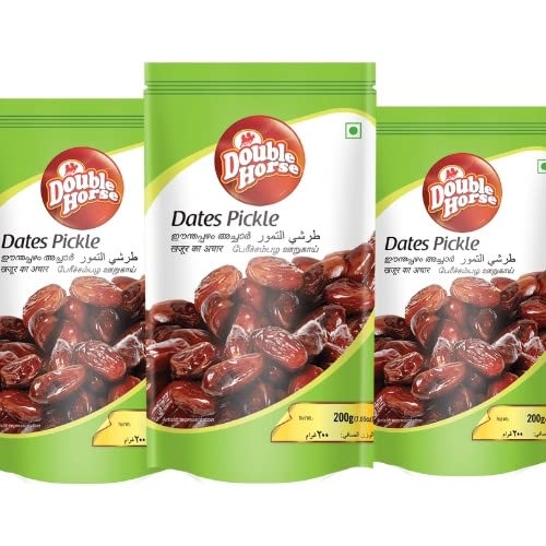 Double Horse Authentic Kerala Dates Pickle - 200 g (Pack of 3)|Khajoor ...