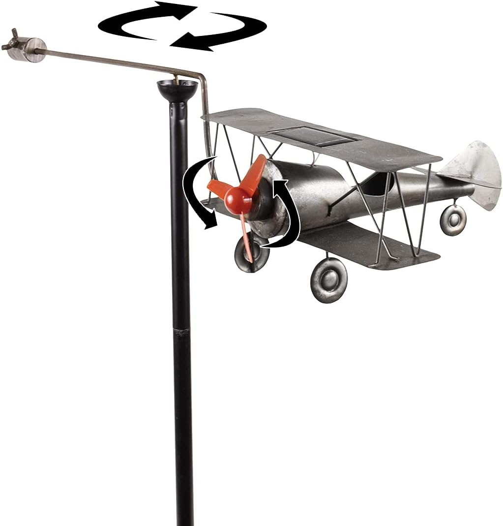 Amazon.com: Collections Etc Solar Power Lighted Propeller Airplane ...