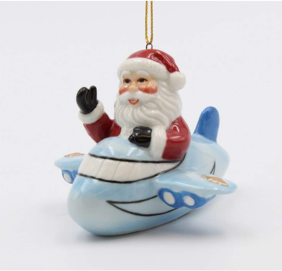 Amazon.com: Cosmos Gifts 10648 Santa with Airplane Ornament, 2-1/4-Inch ...
