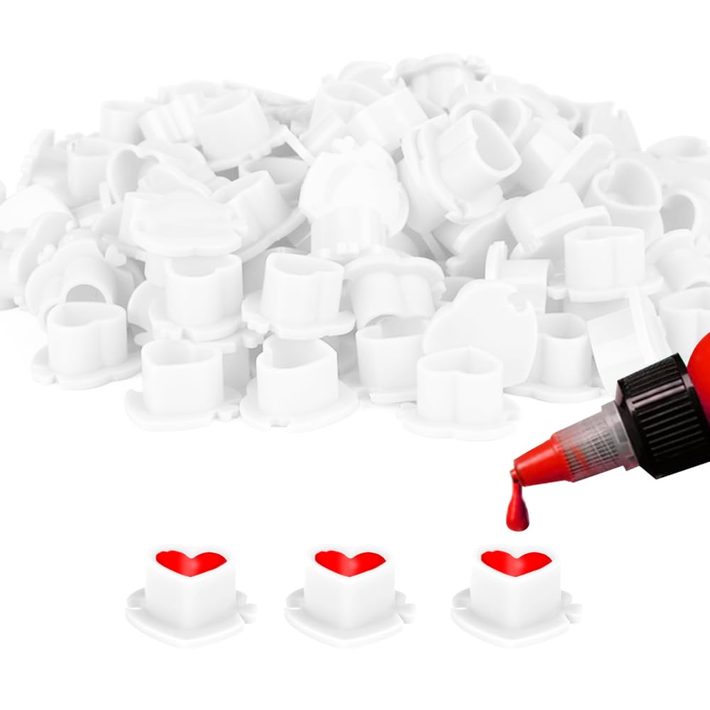 Amazon.com: 200PCS Heart Tattoo Ink Cups with Assemble Base Disposable ...
