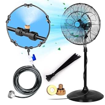 Prosight Outdoor Fan Mist Cooling System Kit, Water Mister Spray for ...