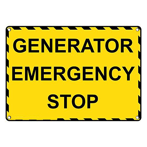 Weatherproof Plastic Generator Emergency Stop Sign with English Text ...