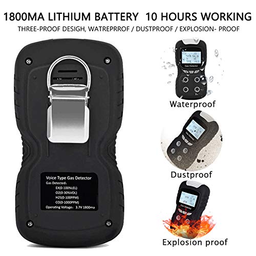 Snapklik.com : Portable Gas Detector Gas Clip 4 Gas Monitor Meter ...