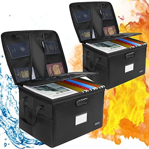 Amazon.com : DEEGO Fireproof Safe Box, 2 Pack Fireproof Document Box ...