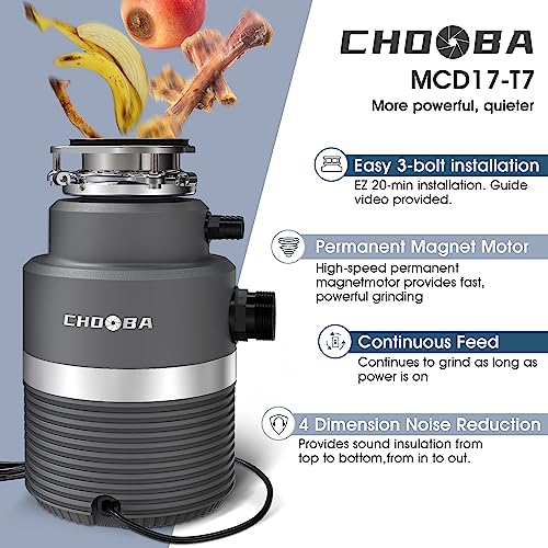 Snapklik.com : Chooba Garbage Disposal 1HP, Continuous Feed Food Waste ...