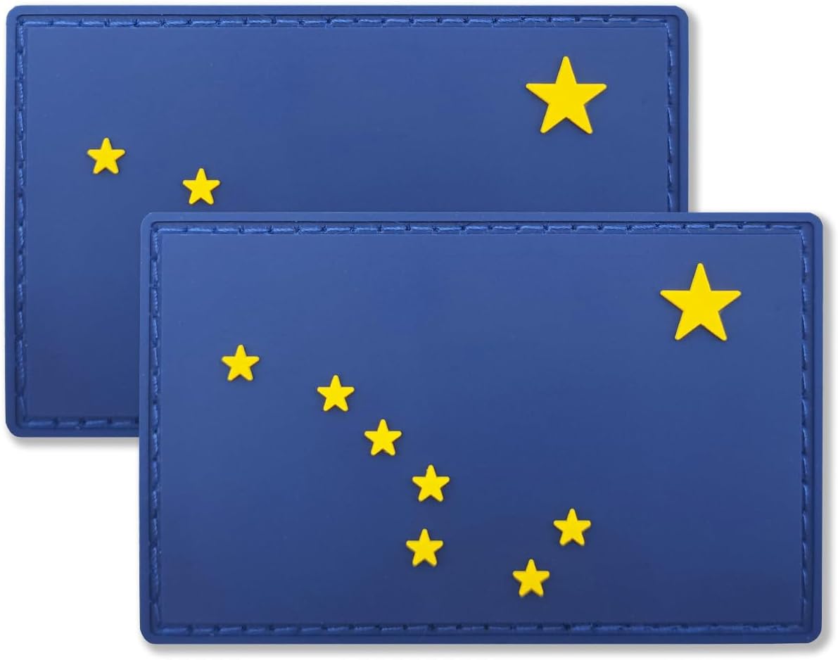 Amazon.com: QQSD Alaska Flag Patch Army Tactical Military Patches - PVC ...
