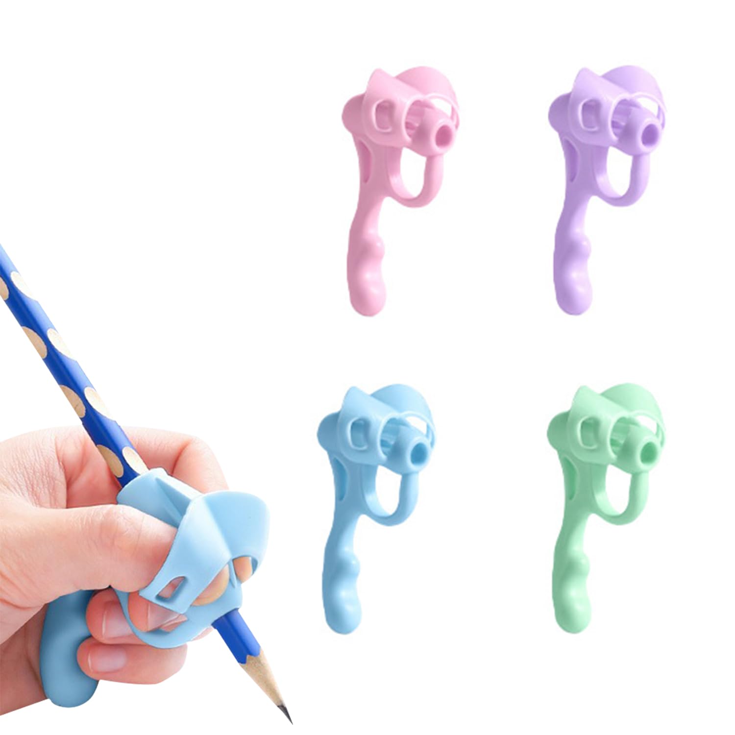 4 Pcs Pencil Grips for Kids Handwriting, Writing Aid Grip Trainer ...