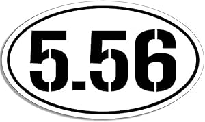 Amazon.com: White Oval 5.56 Sticker (556 NATO ar-15 Sniper Army ...