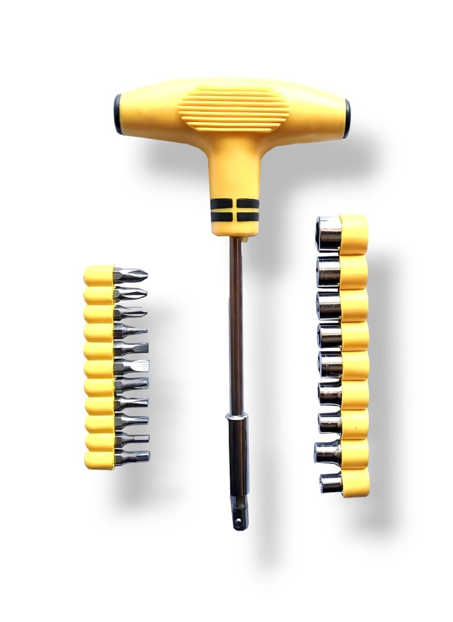 T Bar Socket & Screw Driver Set T-Shape Handle Screwdriver Socket Bit ...