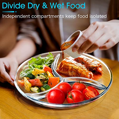 Snapklik.com : NUTRIUPS Portion Control Plate Glass Divided Plate ...