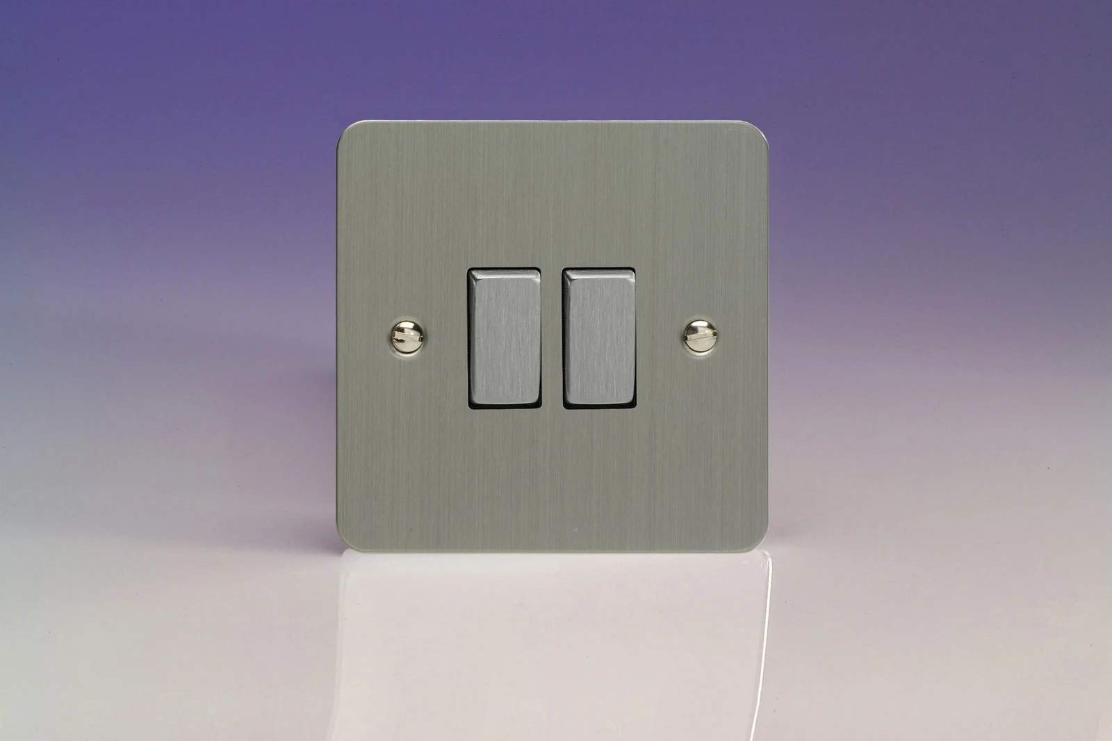 Varilight XFS77D 2 Gang Intermediate Switch In Brushed Steel : Amazon ...