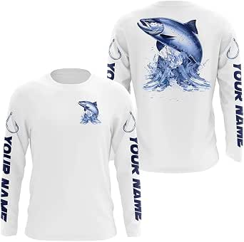 Amazon.com: Personalized Chinook Salmon Long Sleeve Performance Fishing ...