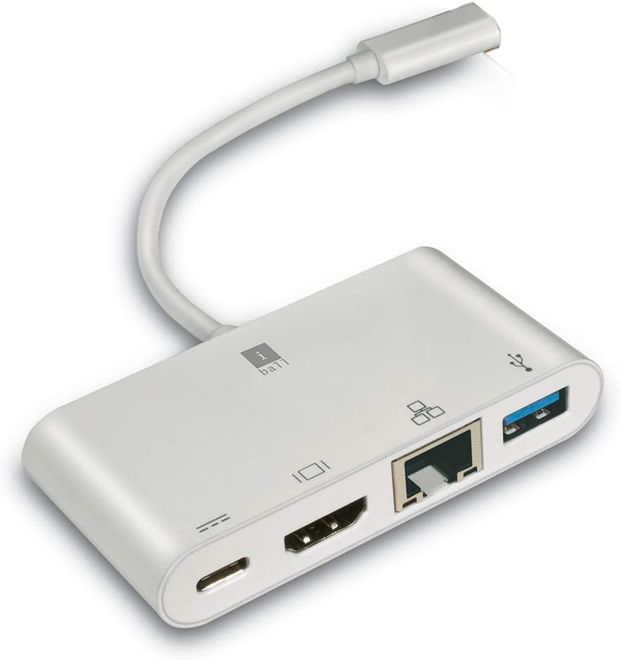 iBall USB Type-C to Multiport Adapter, HDMI 1080p @ 60Hz, USB 3.0 ...