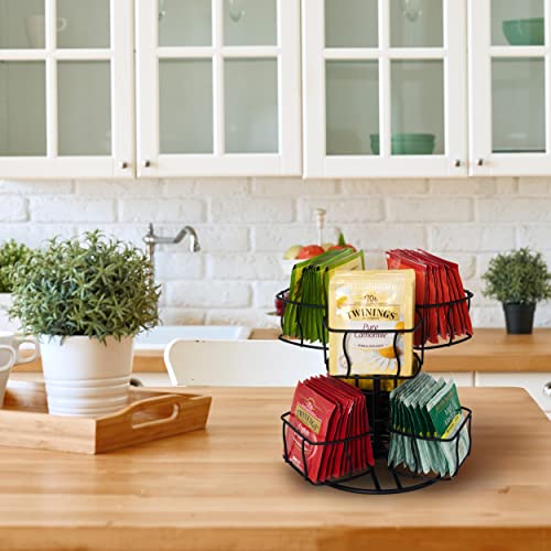 Buy NHZ Tea Bag Storage and Organizer Spinning Carousel, Black Powder ...