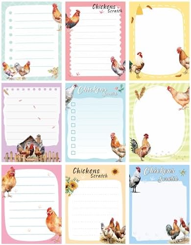 Amazon.com : 9 Pack Chicken Sticky Notes Set, 450 Sheets Farmhouse ...