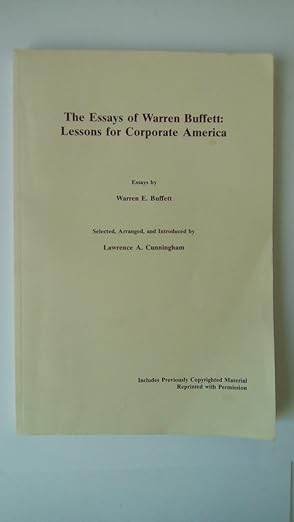 Amazon.com: The Essays of Warren Buffett: Lessons for Corporate America ...