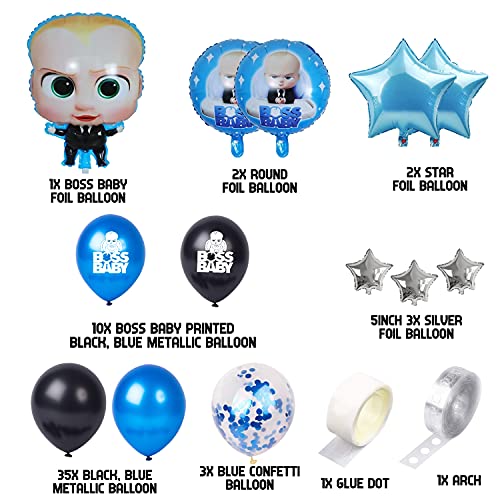 Party Propz Boss Baby Theme Decorations Combo Set - 58Pcs with Boss ...