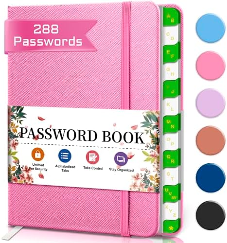 BLESWIN Password Book – Small Alphabetical Password Keeper with Tabs ...