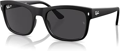 Amazon.com: Ray-Ban RB4428 601S48 56MM Black/Black Polarized Square ...