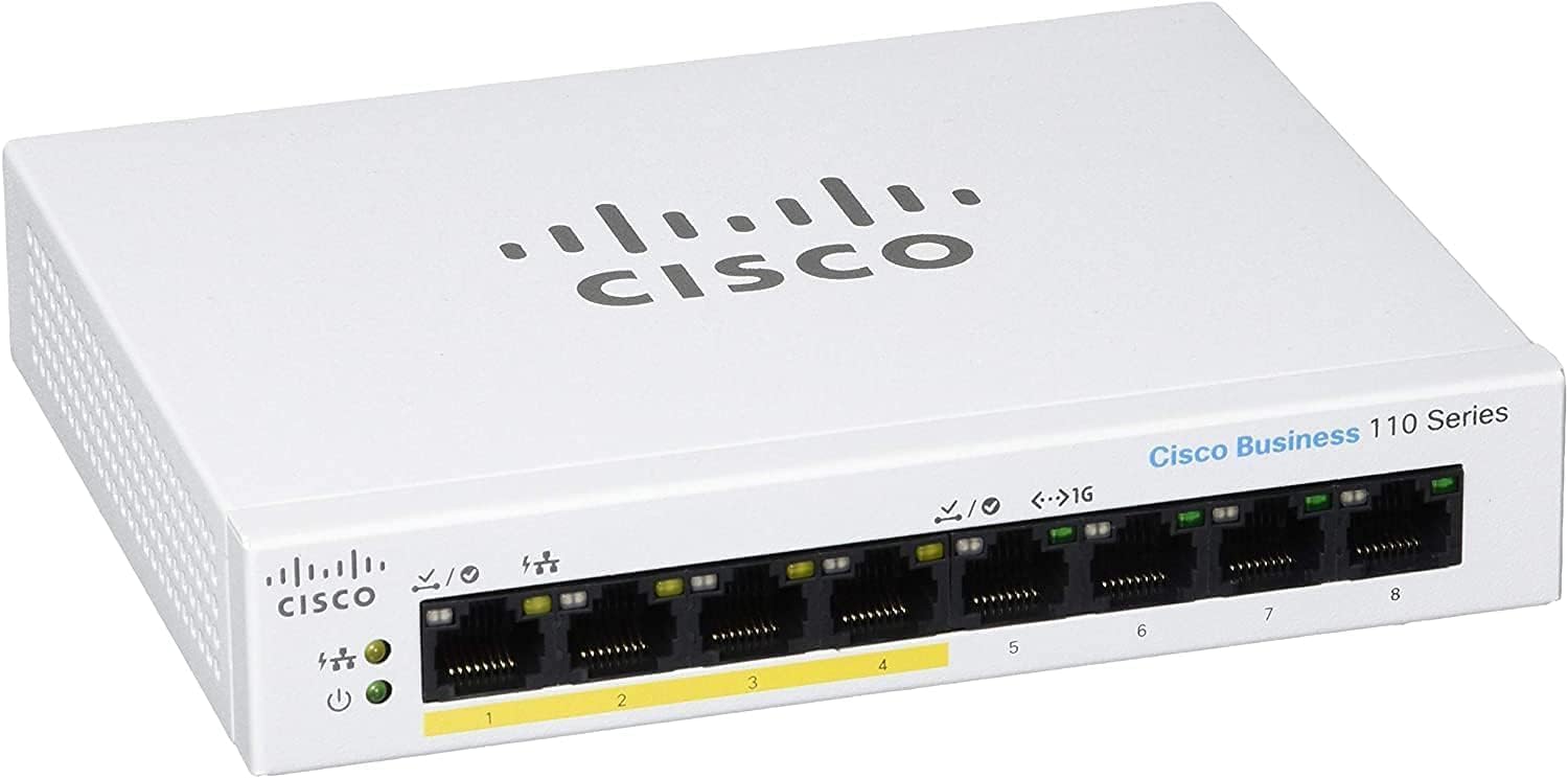 Amazon.com: Cisco Catalyst 1200-8P-E-2G Smart Switch, 8 Port GE, PoE, Ext PS, 2x1GE Combo ...