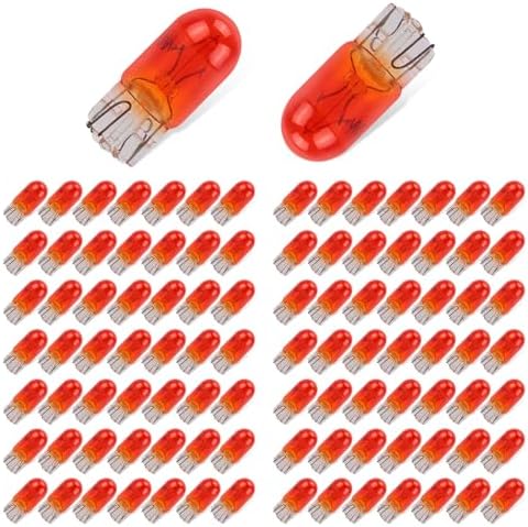 Amazon.com: GKmow 100 PCS Car Brake Light Bulb, T10 12V 5W Halogen ...