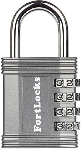FortLocks Padlock - 4 Digit Combination Lock for Gym Outdoor & School ...