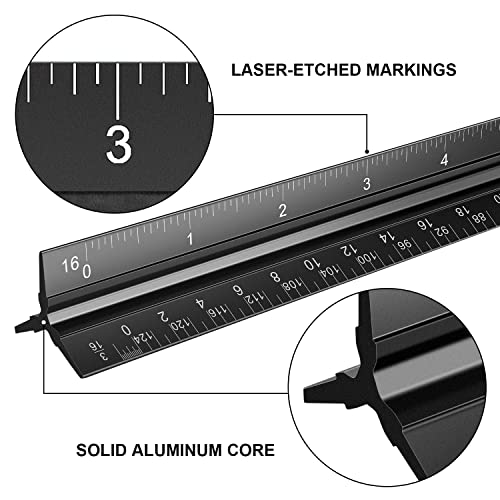 Snapklik.com : Architectural Scale Ruler, 12 Inch Aluminium Architect ...