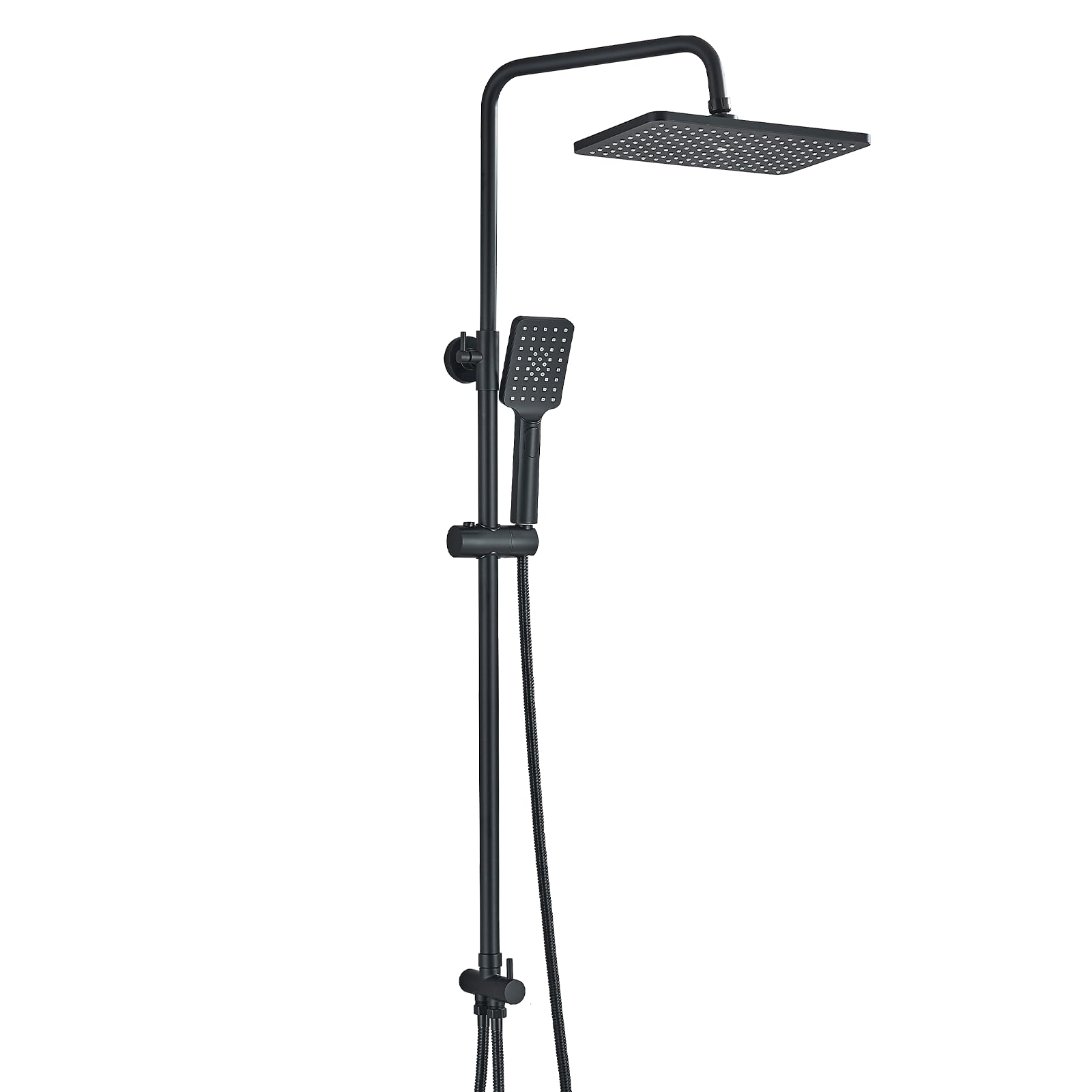 TVTIUO Black Shower Set, Height Adjustable Overhead Shower Kit ...