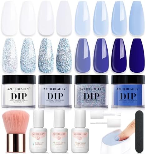 Amazon.com: AZUREBEAUTY 12 Pcs Dip Powder Nail Kit, Summer Translucent ...