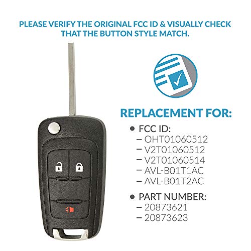 Keyless2Go Remplacement pour télécommande sans clé 3 boutons pour clé ...