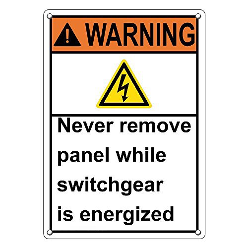 Weatherproof Plastic Vertical ANSI Warning Never Remove Panel While ...
