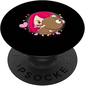 Amazon.com: anime girl bear chubby cute hug hugging PopSockets ...