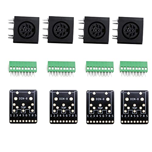 Snapklik.com : 4PCS Din 8 Female Connector Breakout Board PCB Mounted ...