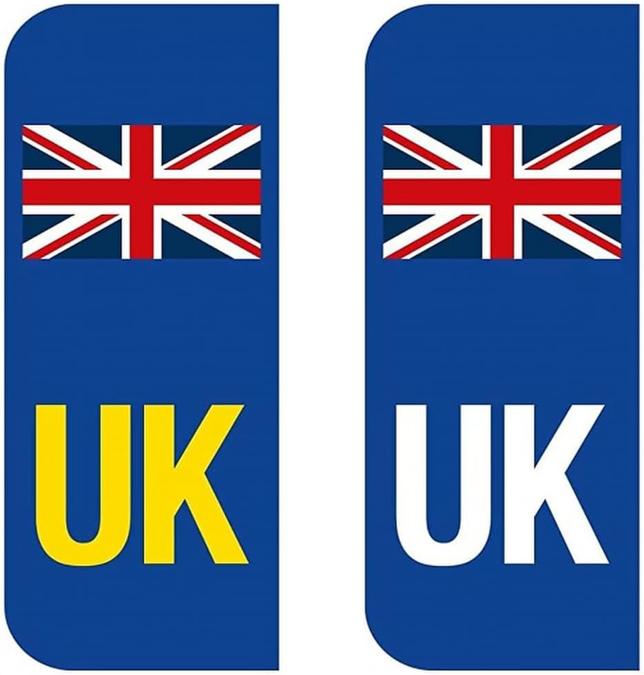 2 Pack UK Number Plate Stickers – Self-Adhesive Vinyl Stickers for Car ...