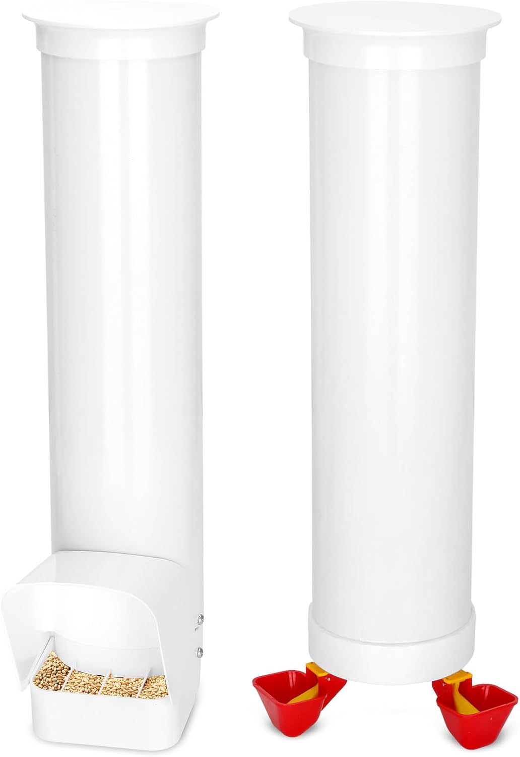 Amazon.com : Chicken Feeders and Waterers Set,PVC 1 Gallon Automatic ...