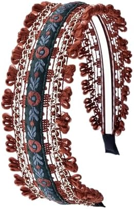 Amazon.com : OUTVIE Boho Ethnic Wind Embroidery with Floral Headband ...
