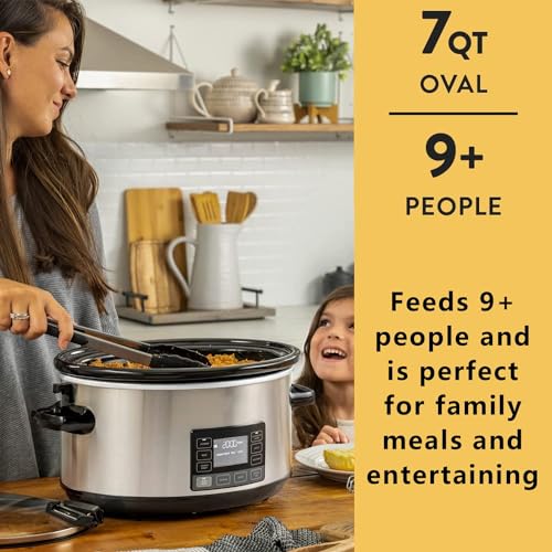 Snapklik.com : 7-Quart Electric Slow Cooker - Locking Lid And Auto ...