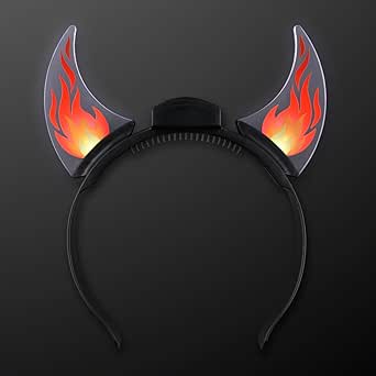 Amazon.com: Dancing Flames Light Up LED Devil Horn Headband : Clothing ...