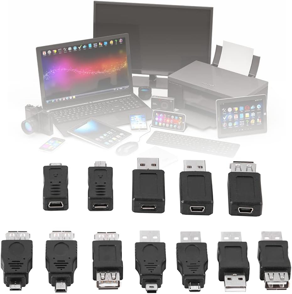Amazon.com: Watris Veiyi 12PCS USB OTG Adapter Kit - Multiple USB2.0 ...