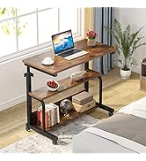 Amazon.com: Tribesigns Small Portable Desk with Power Outlet, Height ...