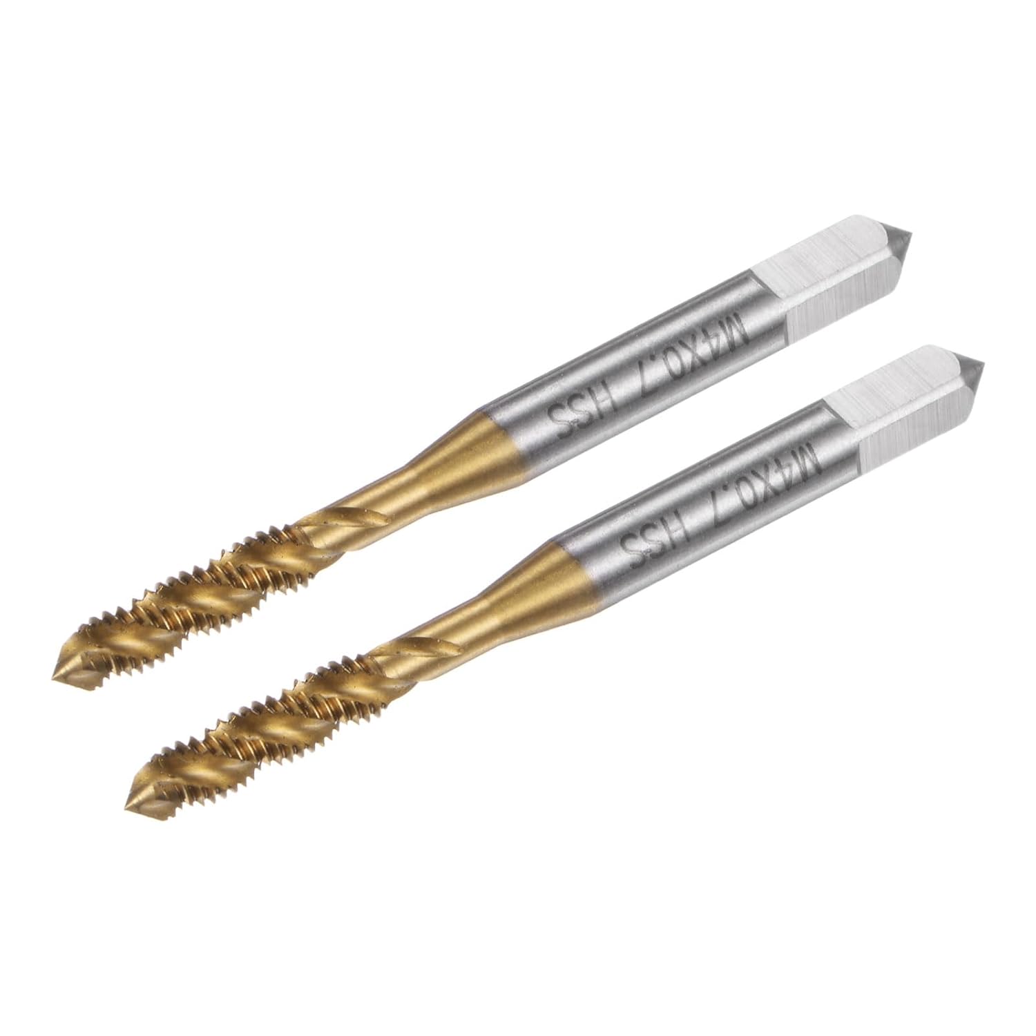 Amazon.com: uxcell 2pcs Spiral Flute Thread Taps, Metric M4 x 0.7 H2 ...