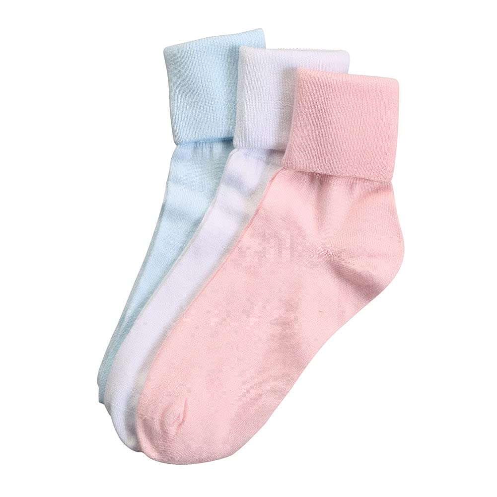 Snapklik.com : Buster Brown Womens 100% Cotton Socks Fold Over Bobby ...