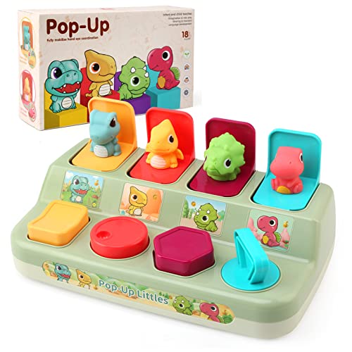 BelleStyle Dinosaur Pop Up Activity Toy for Babies and Toddlers, Early ...