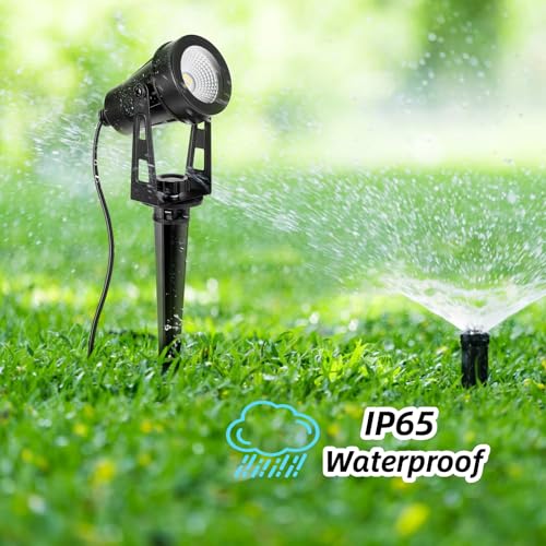 HUAEU Garden Spotlights Mains, 14 M, 4-in-1 Outdoor LED Spotlight, Warm ...