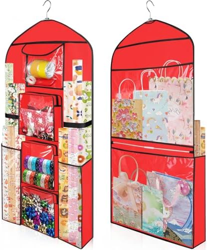 Amazon.com: Woodoulogy Hanging Gift Wrapping Paper Storage, 48x24 ...