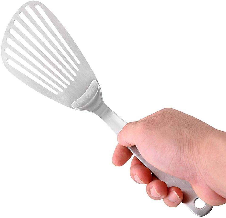 POHOVE Fish Spatula Stainless Steel Fish Slice Slotted Shovel Ergonomic ...