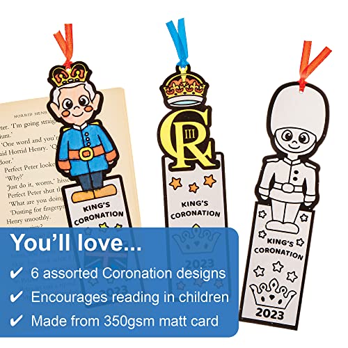 Baker Ross CN108 Kings Coronation Colour in Fuzzy Art Bookmarks – Pack ...