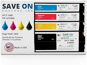 Amazon.com: HP Compatible FI 1000 Ink Cartridges (Pack of 4) - Cyan ...