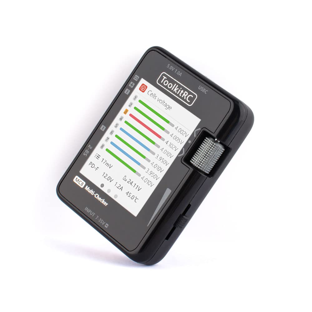 Amazon.com: ToolkitRC MC8 Mini Size Cell Checker 32 Bit Battery Multi ...